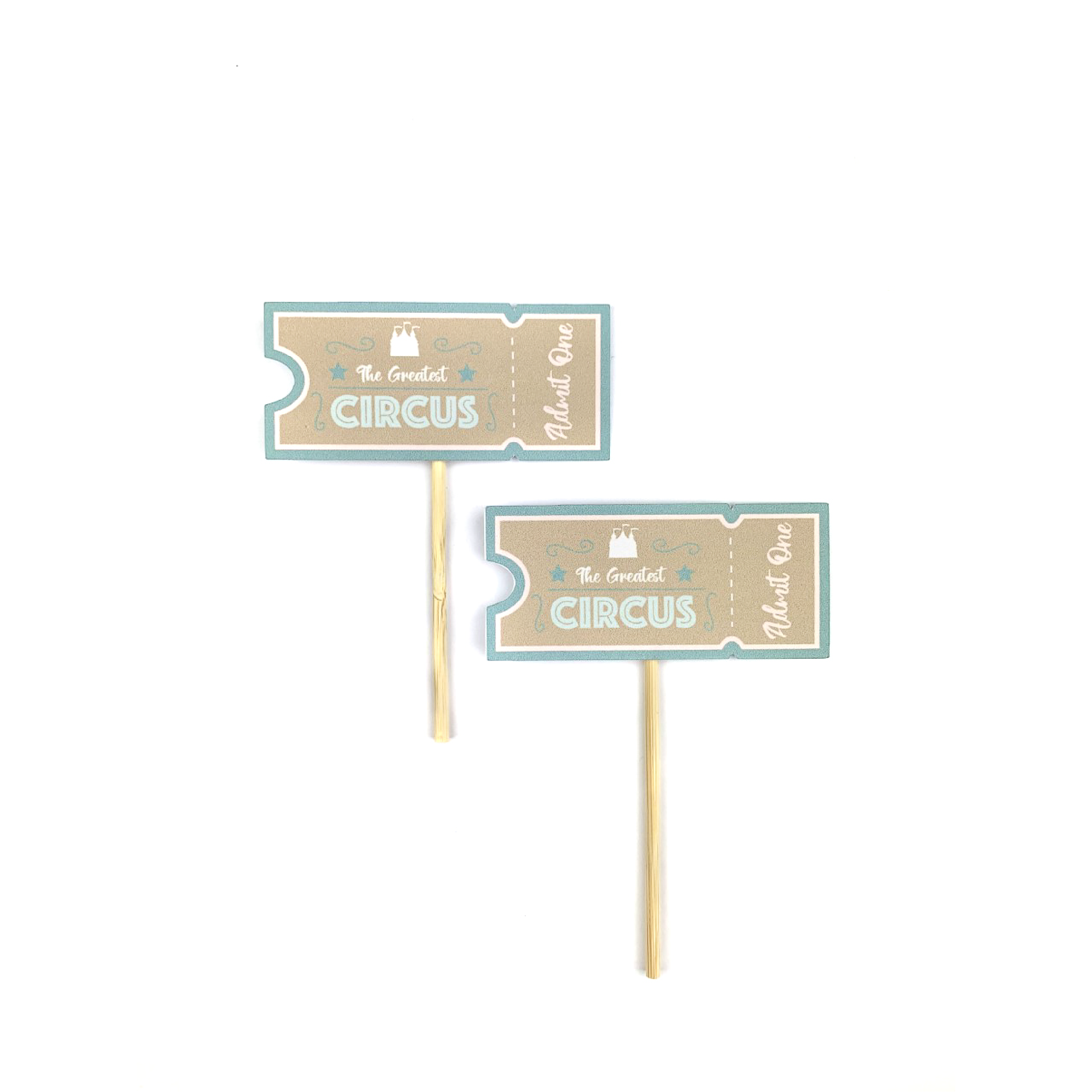 Pink & Blue Circus Ticket Cake Toppers – Dooielou